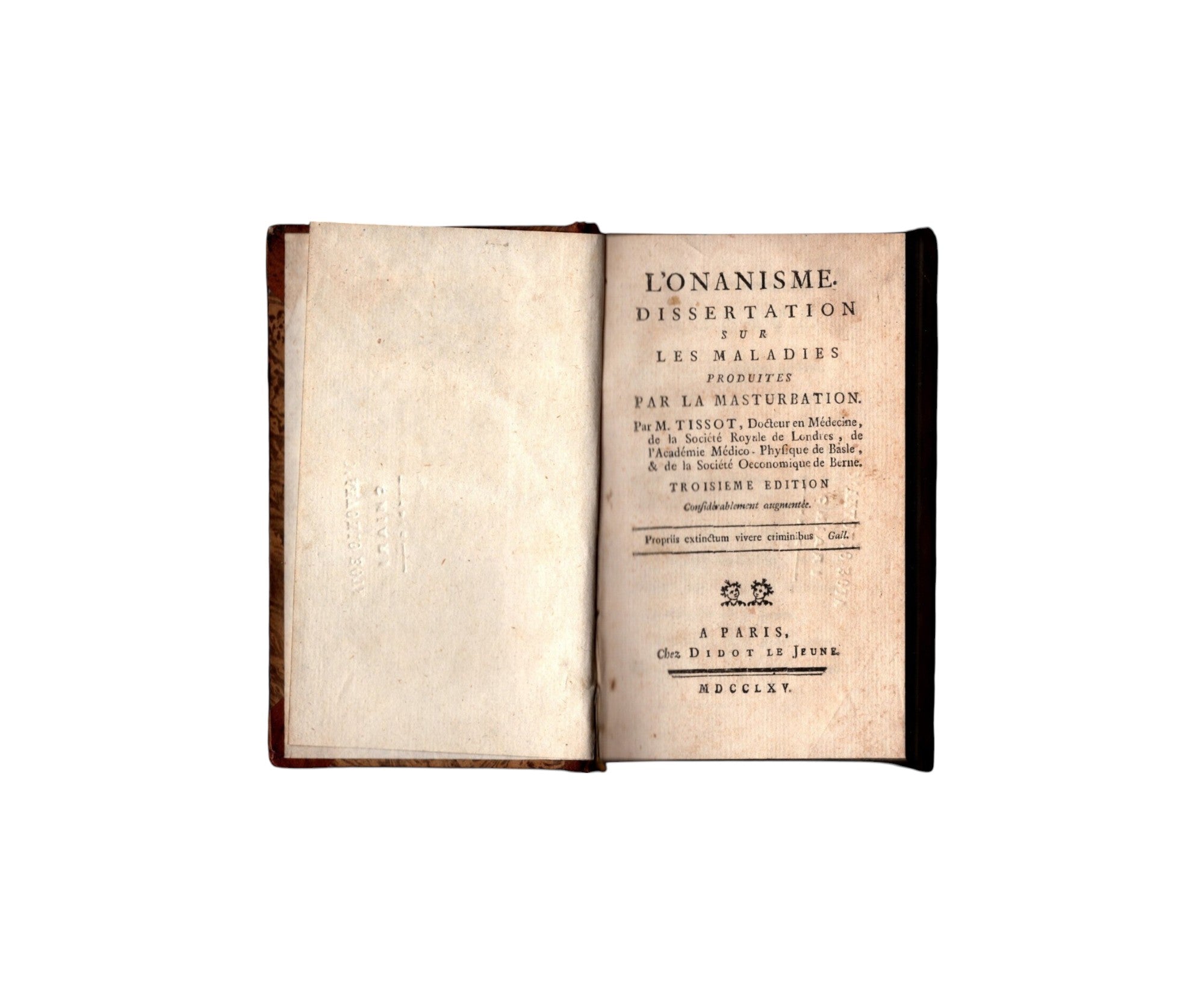 L'onanisme Dissertation Sur Le Maladies Par La Masturbation 1765 ...